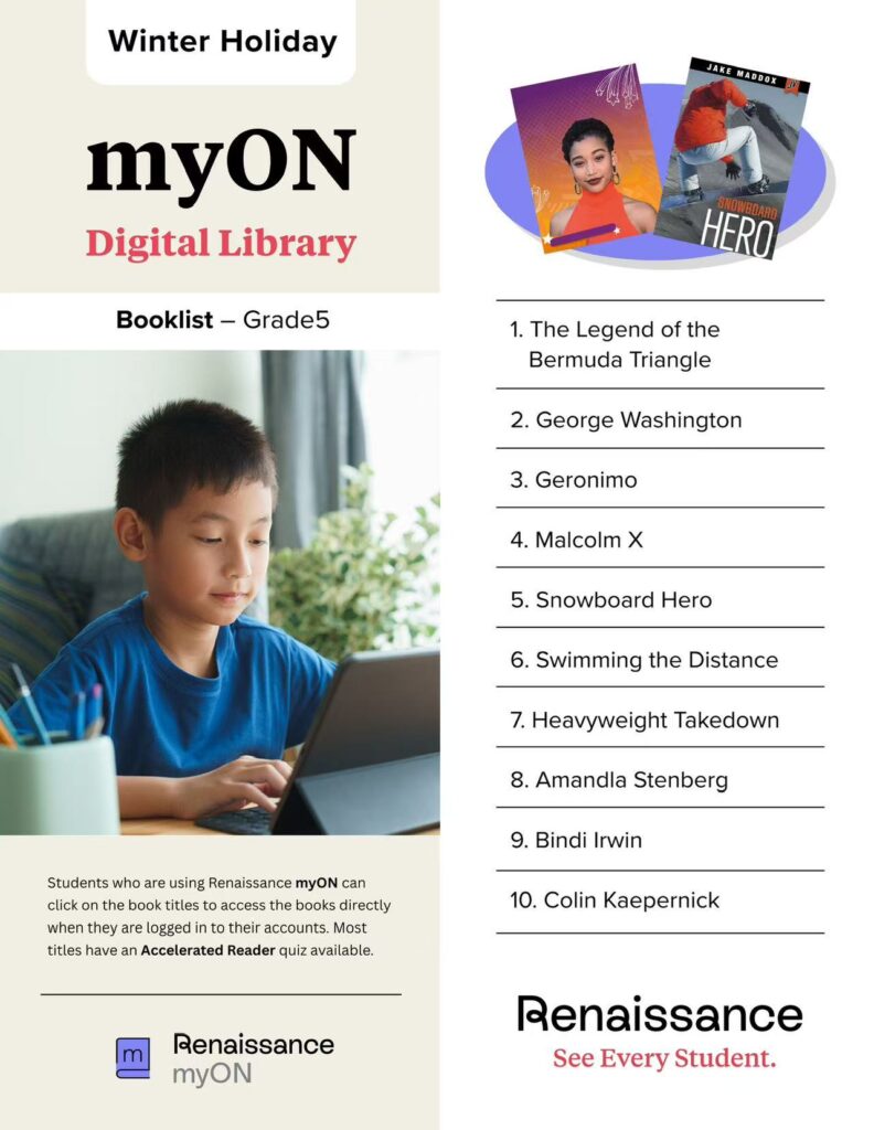 2026寒假阅读myON各年级精选书单-睿乐生(Renaissance)